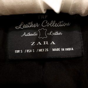 Zara | Jackets & Coats | Zara Genuine Leather Motor Jacket Size S Black ...
